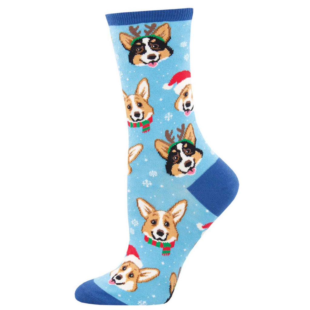 Fun Chirstmas Corgi Socks for Women | Socksmith