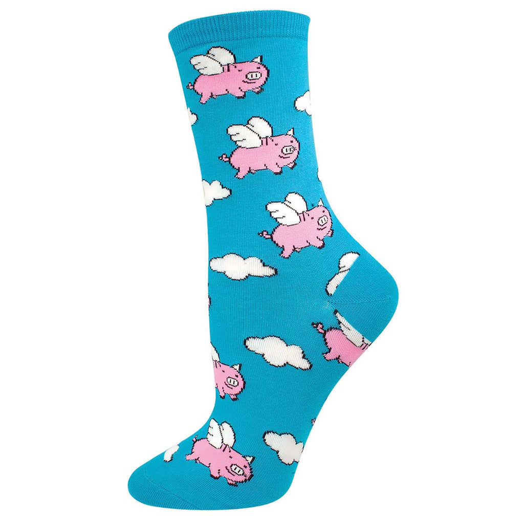 Flying Pig Socks for Women - Novelty Cotton Crew | Socksmith