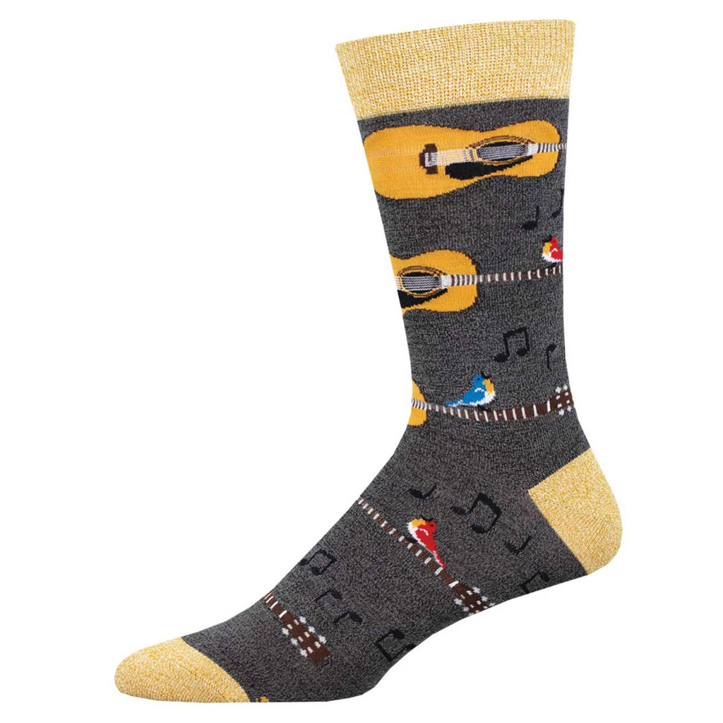 Bamboo Socks for Men | Acoustic Guitar Print for Musicians | Socksmith